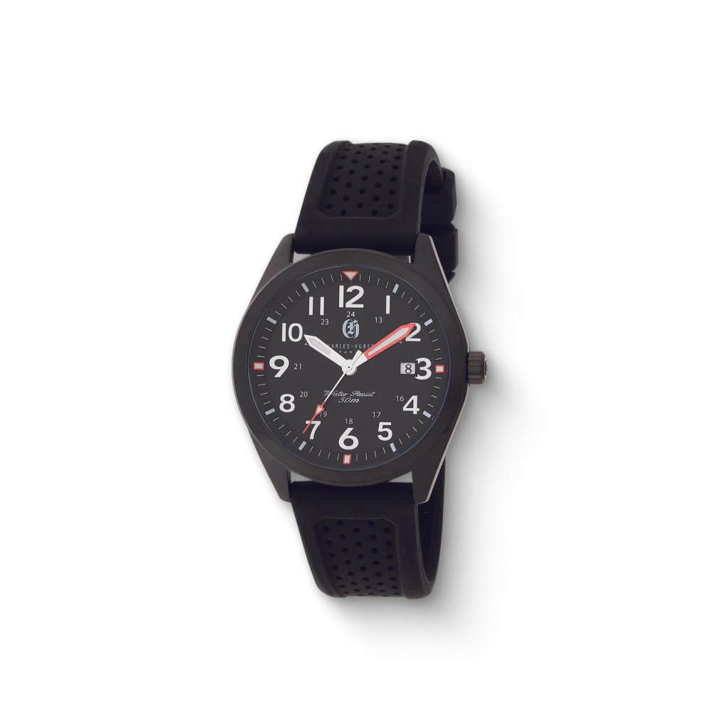 Charles-Hubert Stainless Steel Quartz Watch 4024-BB | Jewelry Factory